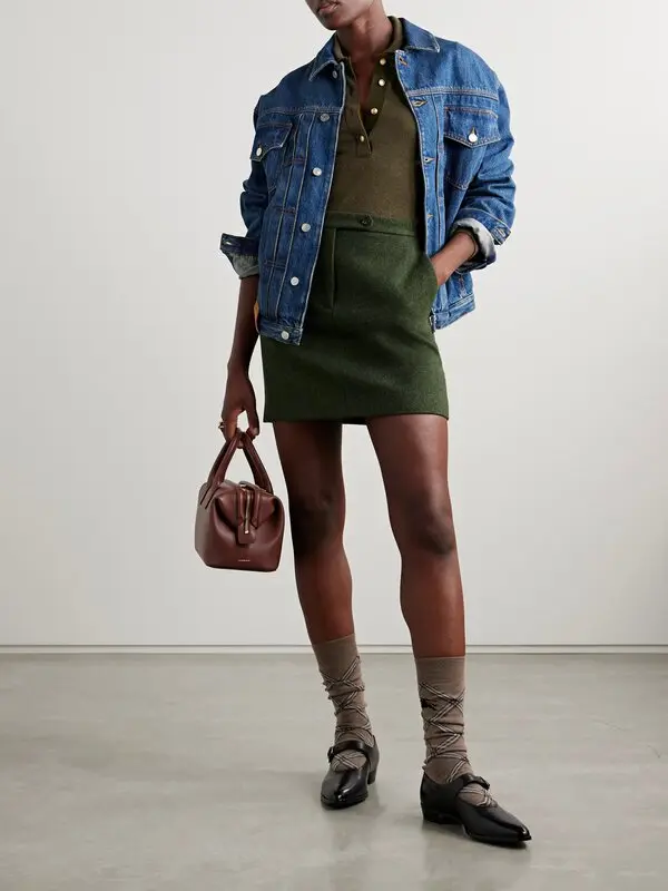 Bally Wool Mini Skirt - Dark Green