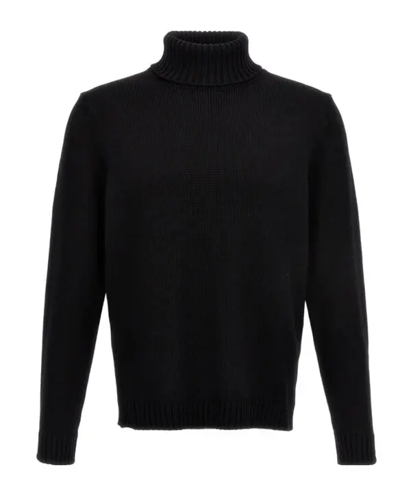 ZANONE Wool Turtleneck Knitwear - Black