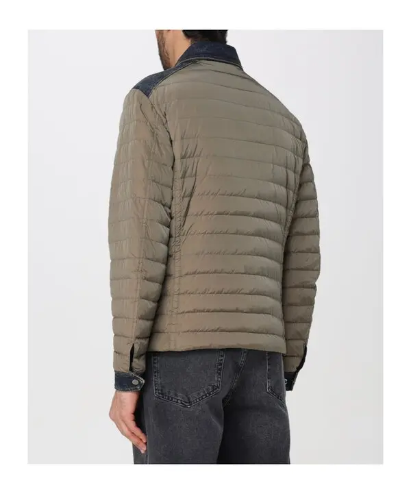 MOORER Crespi Quilted Down Jacket With Denim Trim - Gray