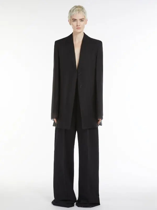 Sportmax High Waist Straight Leg Trousers - Black