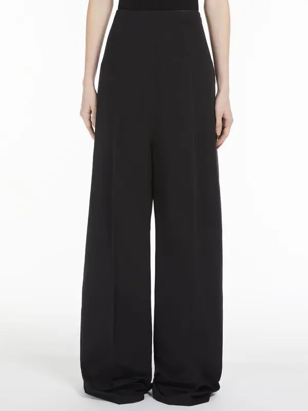 Sportmax High Waist Straight Leg Trousers - Black