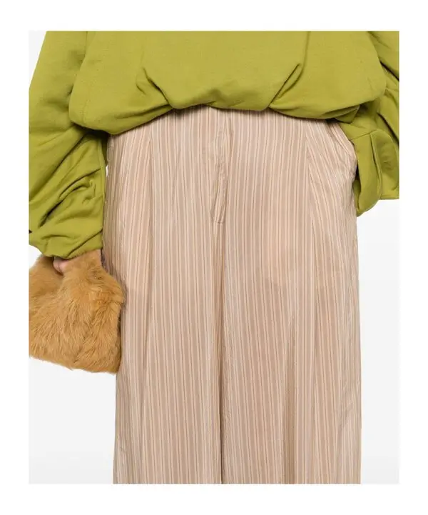 Dries Van Noten Wide Leg Striped Casual Pants