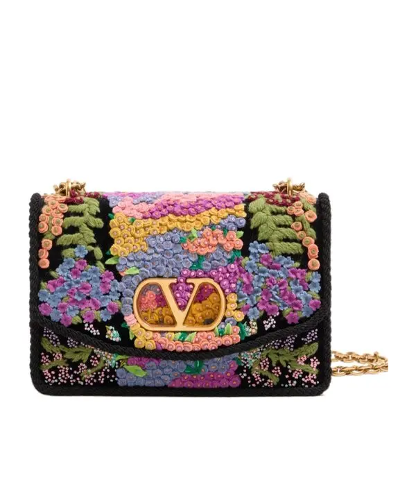 Valentino Garavani Vain Embroidered Shoulder Bag
