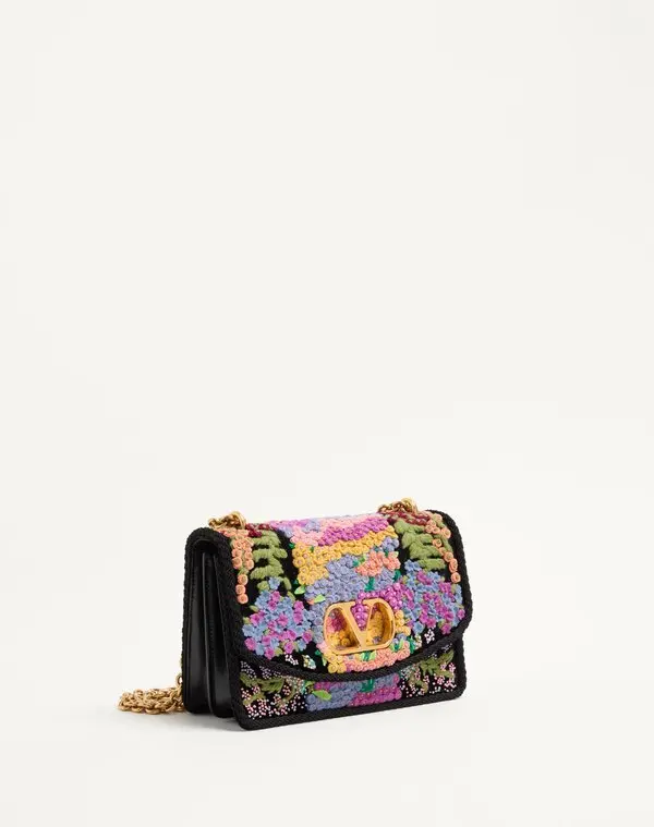 Valentino Garavani Vain Embroidered Shoulder Bag