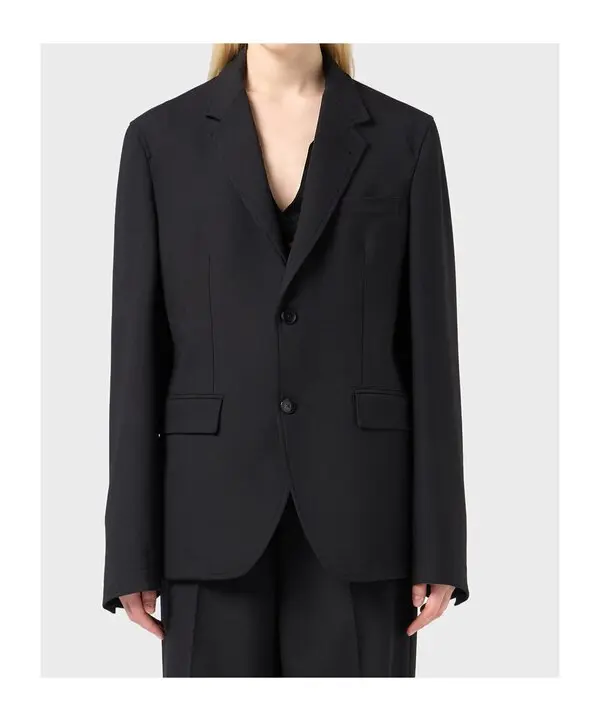 Blumarine Lettering Print Single-breasted Blazer