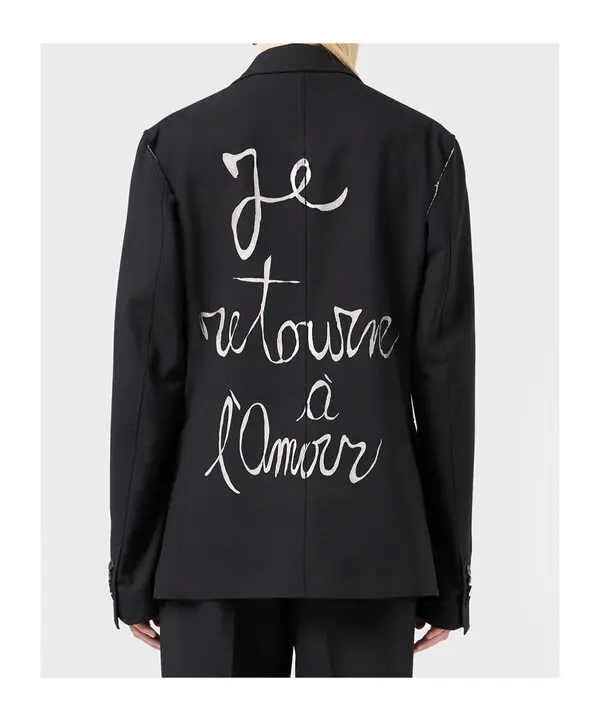 Blumarine Lettering Print Single-breasted Blazer