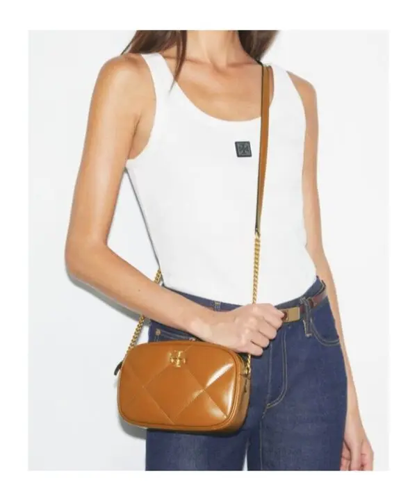 Tory Burch Kira Diamond Camera Crossbody Bag - Brown