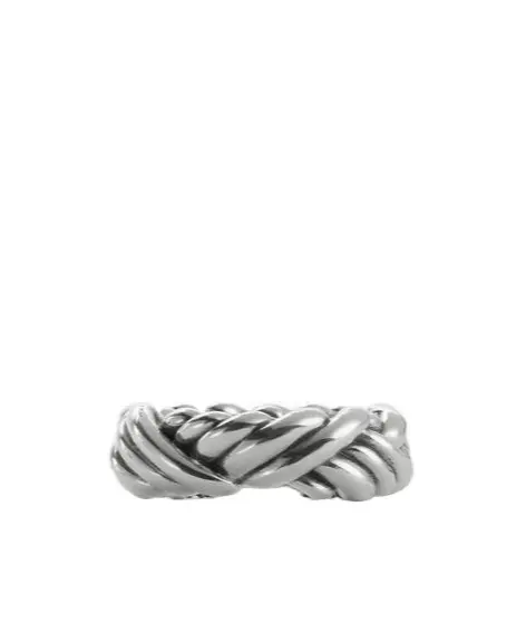 Bottega Veneta Sterling Intreccio Ring - Silver