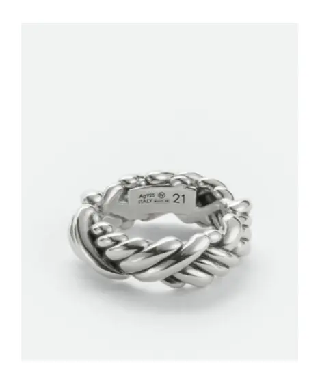 Bottega Veneta Sterling Intreccio Ring