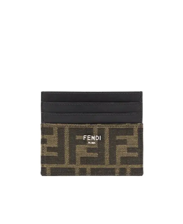 Fendi Ff Jacquard Open Top Card Holder - Brown