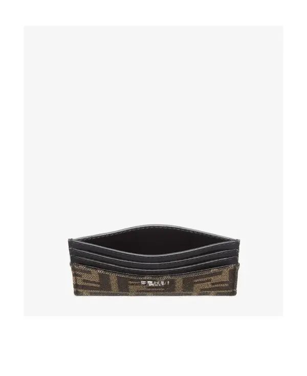 Fendi Ff Jacquard Open Top Card Holder - Brown