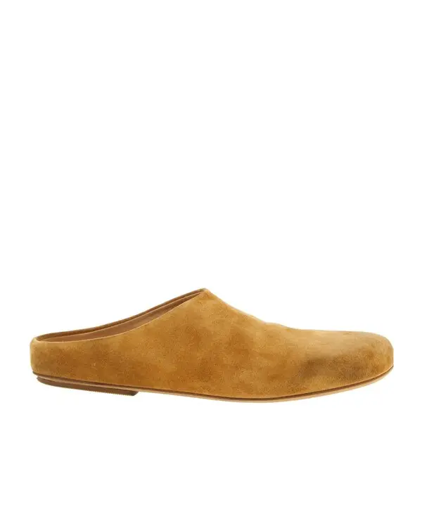 Marsèll Suede Square Toe Slip-on Slides - Brown