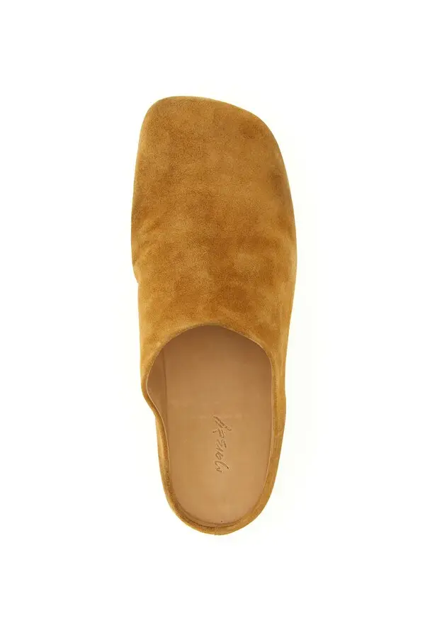 Marsèll Suede Square Toe Slip-on Slides - Brown