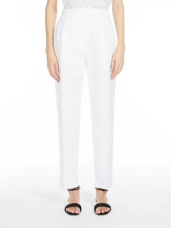 Max Mara Cotton Gabardine Casual Pants - White