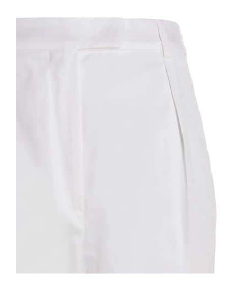 Max Mara Cotton Gabardine Casual Pants - White