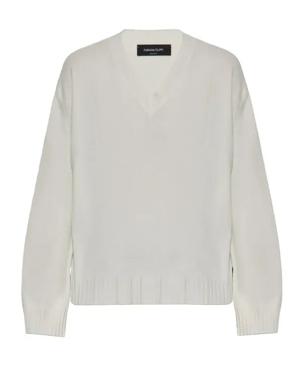 Fabiana Filippi V-neck Knitted Jumper - White