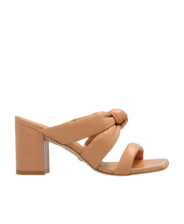 STUART WEITZMAN Square Toe Logo Detail Heeled Mules