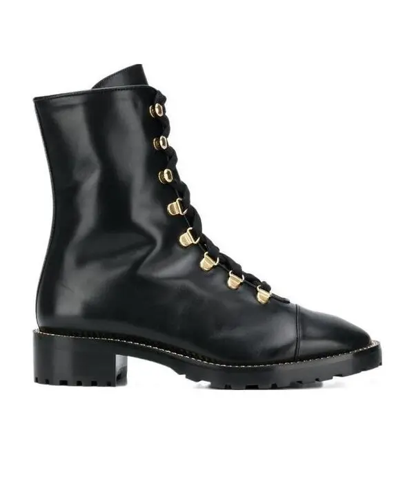 STUART WEITZMAN Kolbie Lace-up Boots With Chain Trim