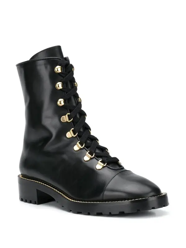 STUART WEITZMAN Kolbie Lace-up Boots With Chain Trim