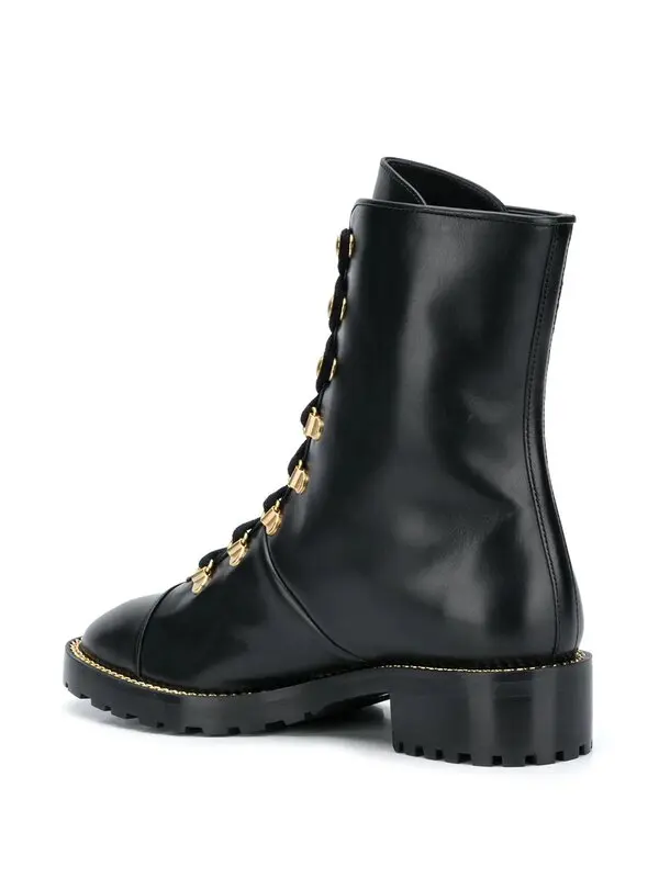 STUART WEITZMAN Kolbie Lace-up Boots With Chain Trim