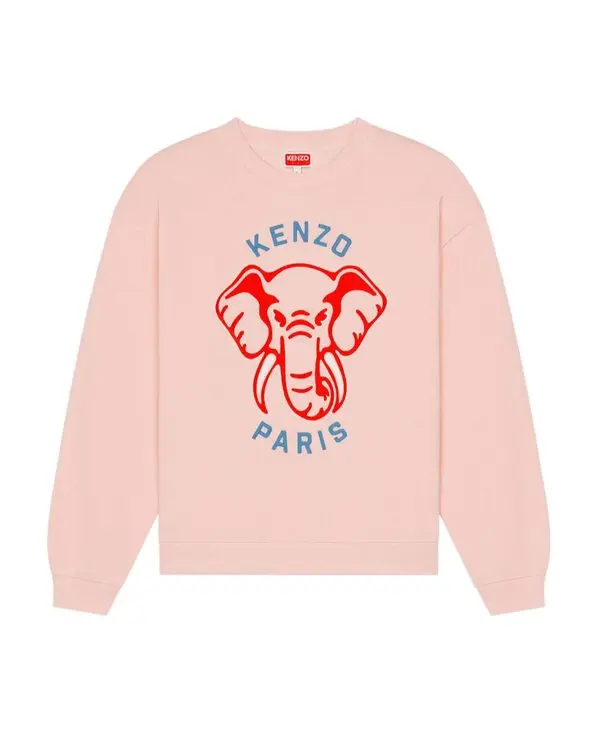 Kenzo Elephant Varsity Jungle Crewneck Sweatshirt - Pink
