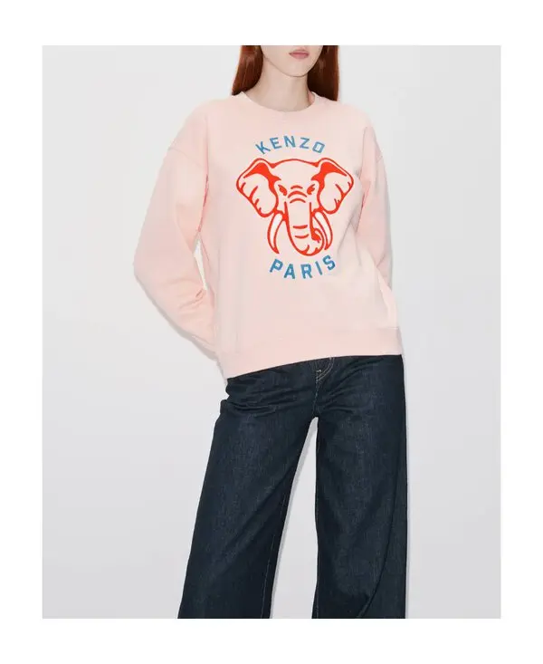 Kenzo Elephant Varsity Jungle Crewneck Sweatshirt - Pink