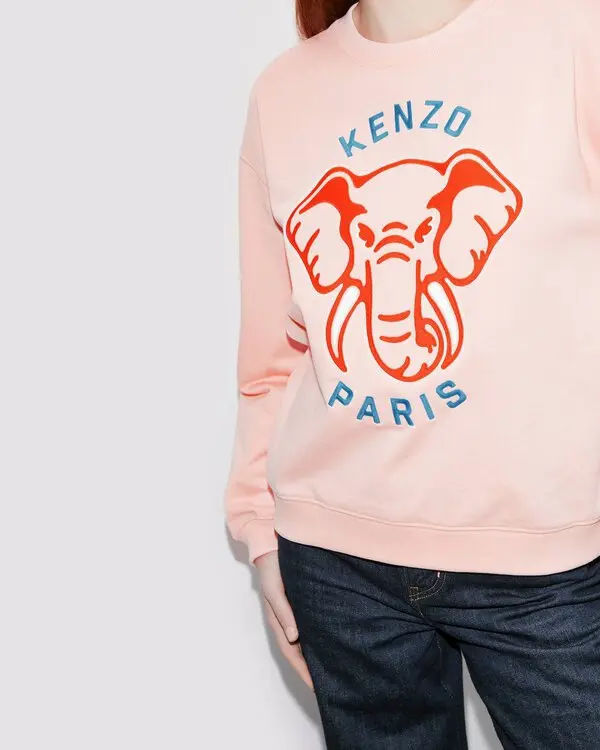 Kenzo Elephant Varsity Jungle Crewneck Sweatshirt - Pink