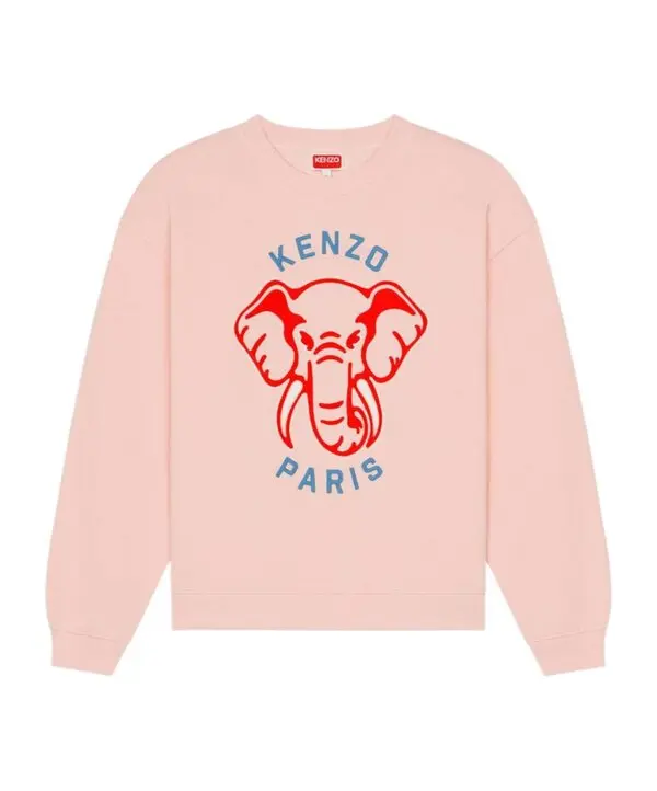 Kenzo Elephant Varsity Jungle Crewneck Sweatshirt - Pink