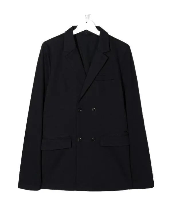 Emporio Armani Logo-embroidered Double-breasted Blazer