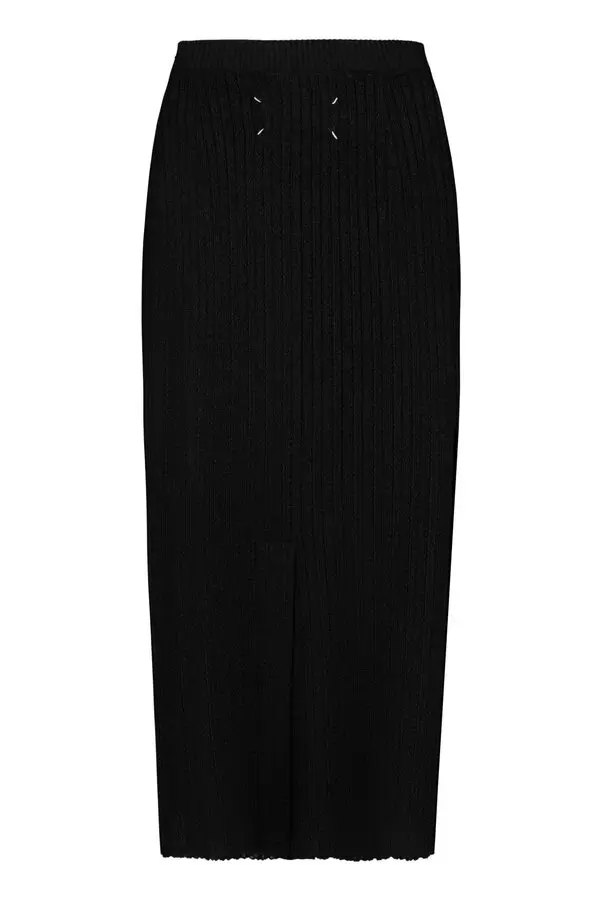 MAISON MARGIELA Ribbed Knit Midi Skirt