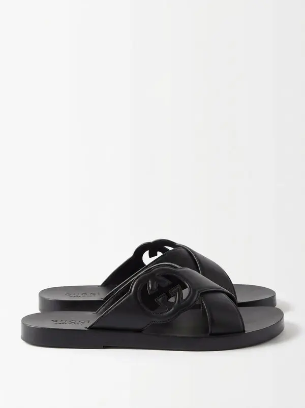 Gucci Crossover Strapped Sandals With Cut-out Logo Detail