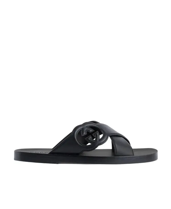 Gucci Crossover Strapped Sandals With Cut-out Logo Detail
