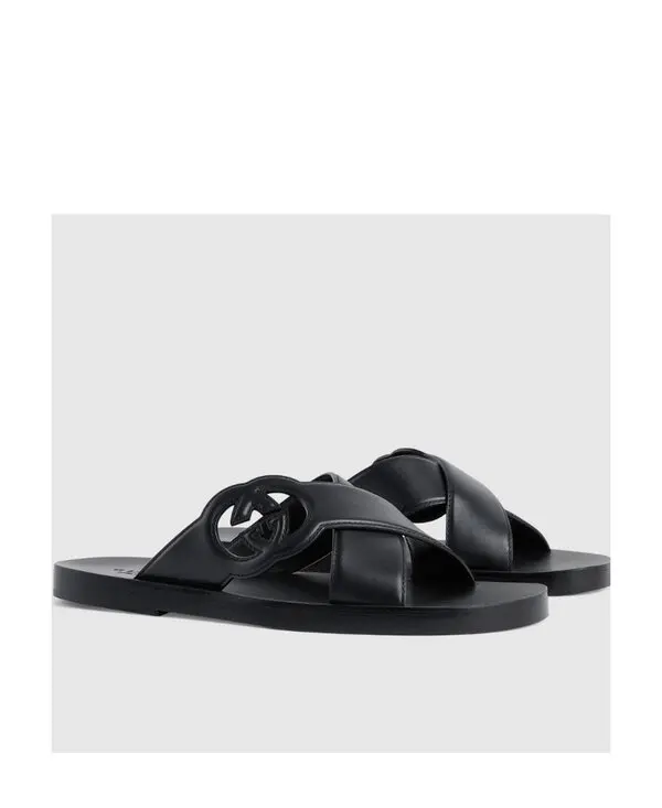 Gucci Crossover Strapped Sandals With Cut-out Logo Detail