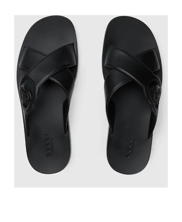 Gucci Crossover Strapped Sandals With Cut-out Logo Detail