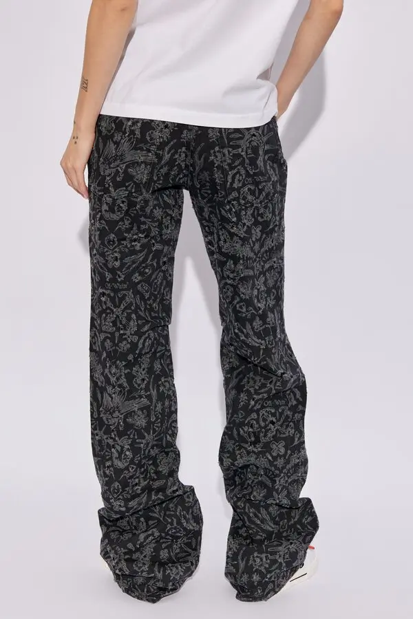 Off-White Logo Patch Flared Pants