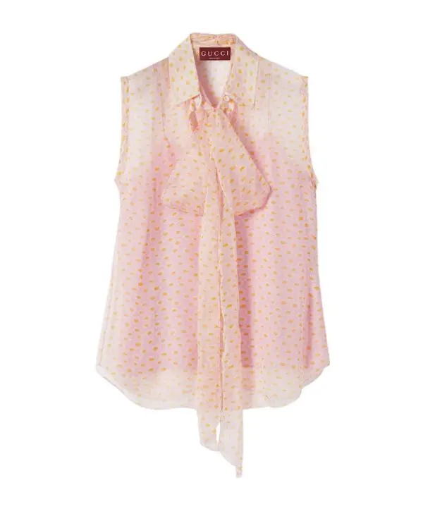 Gucci Sleeveless Neck-bow Top