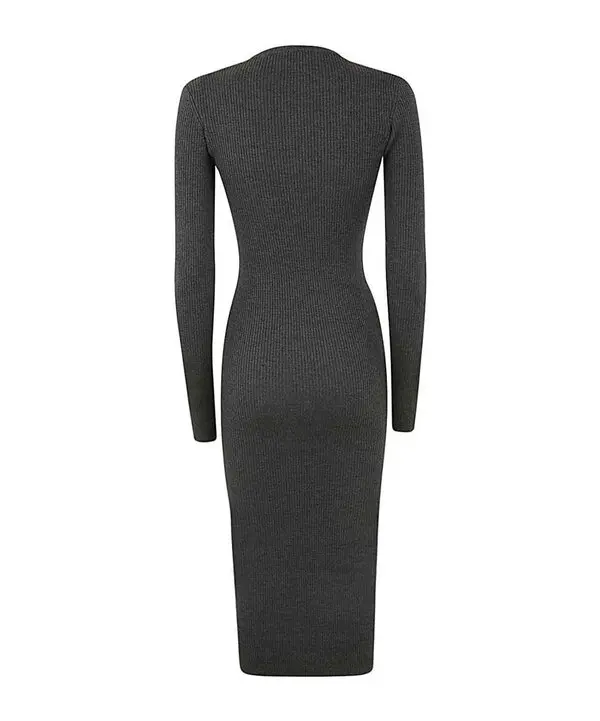 Wardrobe.NYC Round Neck Long Sleeve Knitted Dress