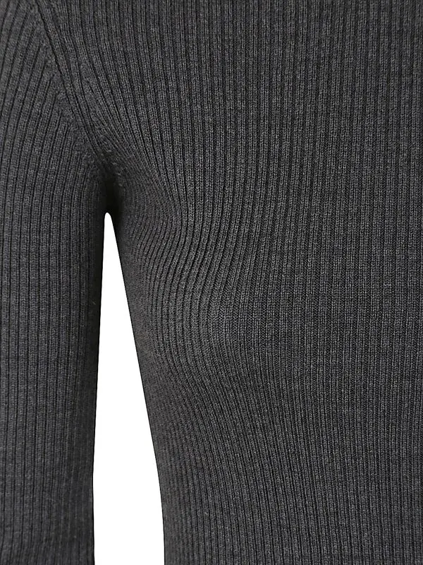 Wardrobe.NYC Round Neck Long Sleeve Knitted Dress