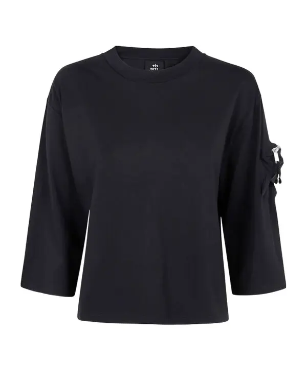 THOM KROM Crew Neck Long Sleeve T-shirt With Zip Pocket