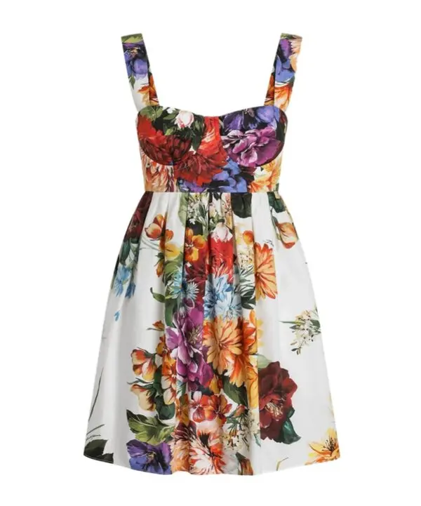 Dolce & Gabbana Floral Print Mini Dress - Multicolor
