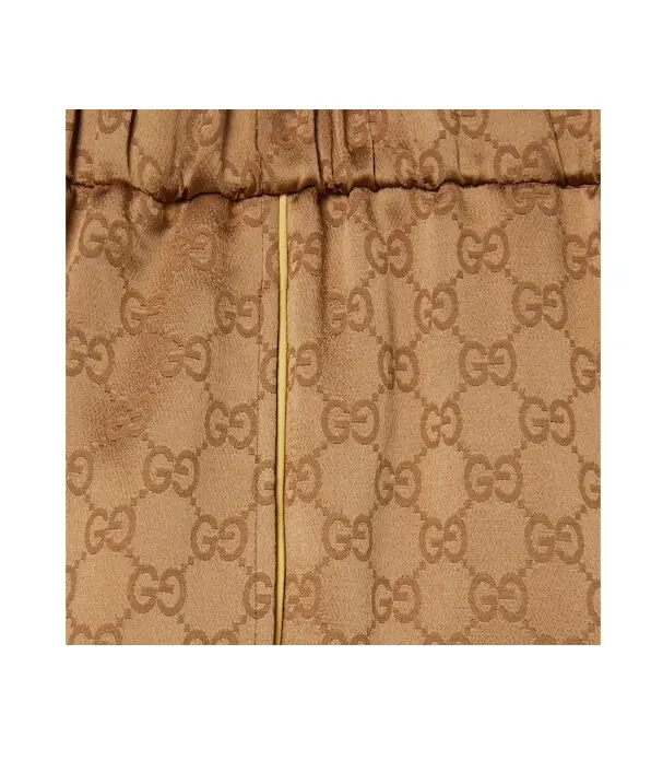 Gucci Gg Monogram Drawstring Shorts - Copper-colored