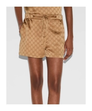 Gucci Gg Monogram Drawstring Shorts - Copper-colored