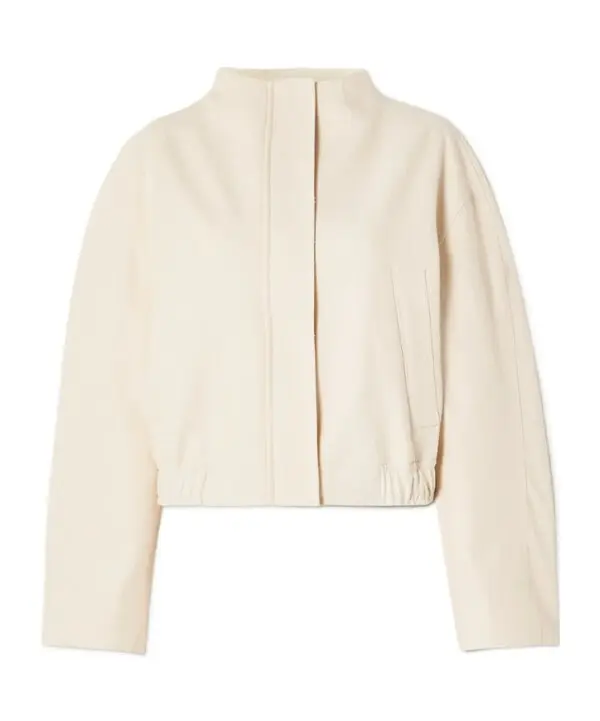 Loulou De Saison Bago Cropped Textured Cotton-blend Twill Jacket - Ivory