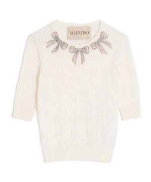 Valentino Garavani Embellished Bow Crewneck Jumper - No