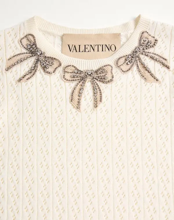 Valentino Garavani Embellished Bow Crewneck Jumper - No