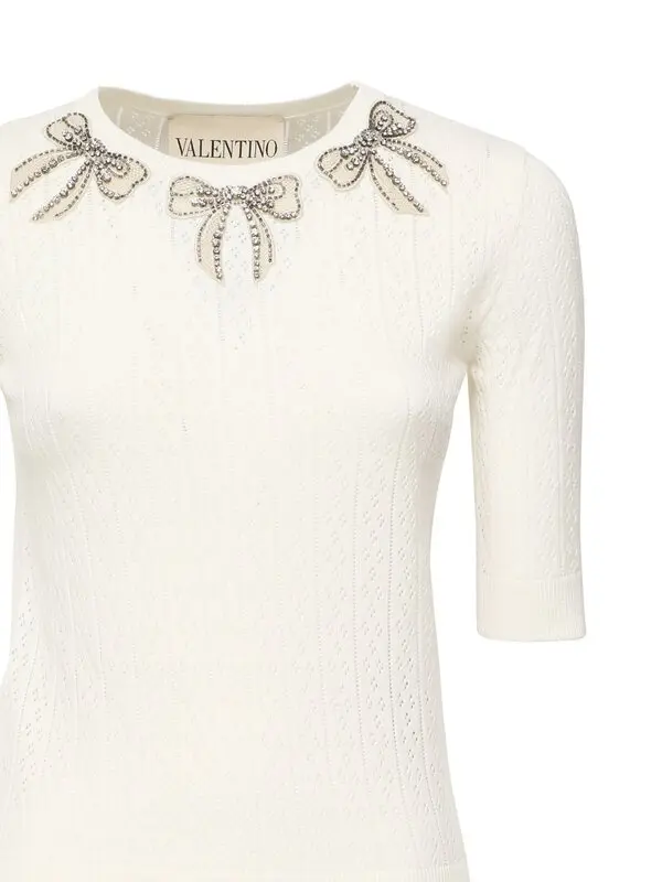 Valentino Garavani Embellished Bow Crewneck Jumper - No
