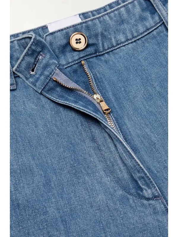 PATOU Patchwork Mid-rise Straight Leg Jeans