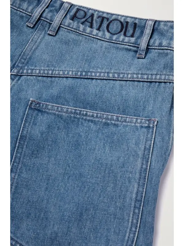 PATOU Patchwork Mid-rise Straight Leg Jeans