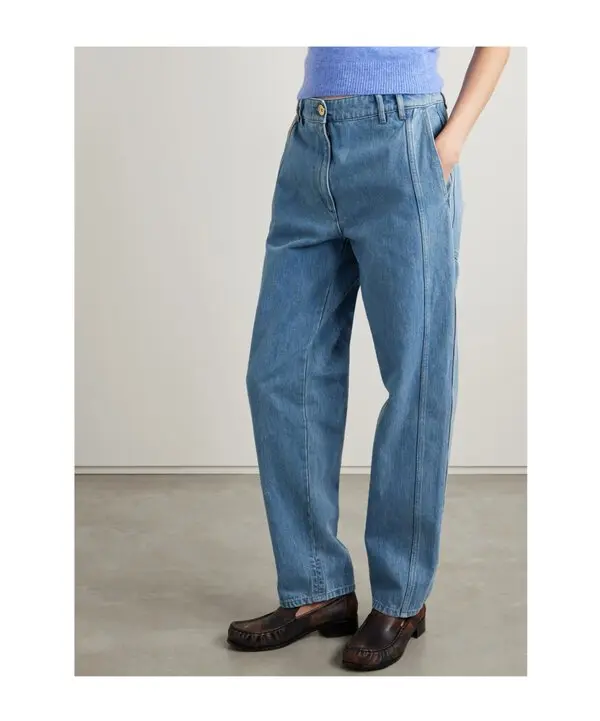PATOU Patchwork Mid-rise Straight Leg Jeans