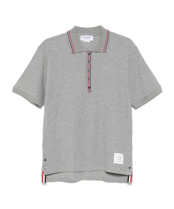 Thom Browne Cotton Polo Shirt - Light Gray